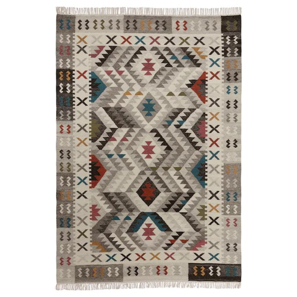 IKEA HORUPHAV Rug Handmade 63 x 91" Flatwoven Wool Carpet Multicolor 5 ...