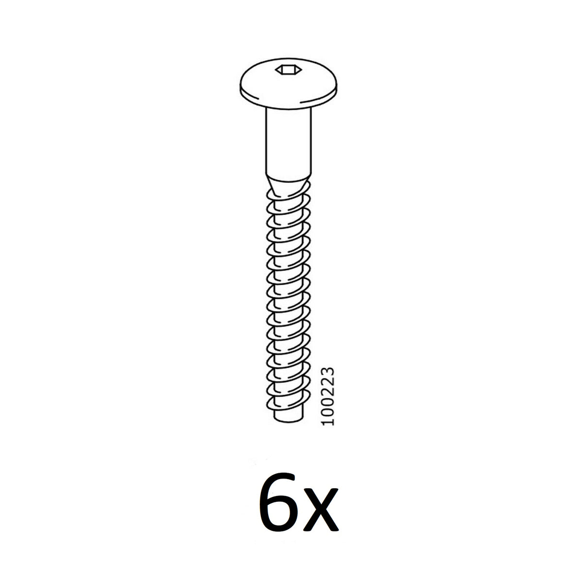 IKEA Screws (6 Pack) Part # 100223 Replacement Hardware Fittings – Discouch