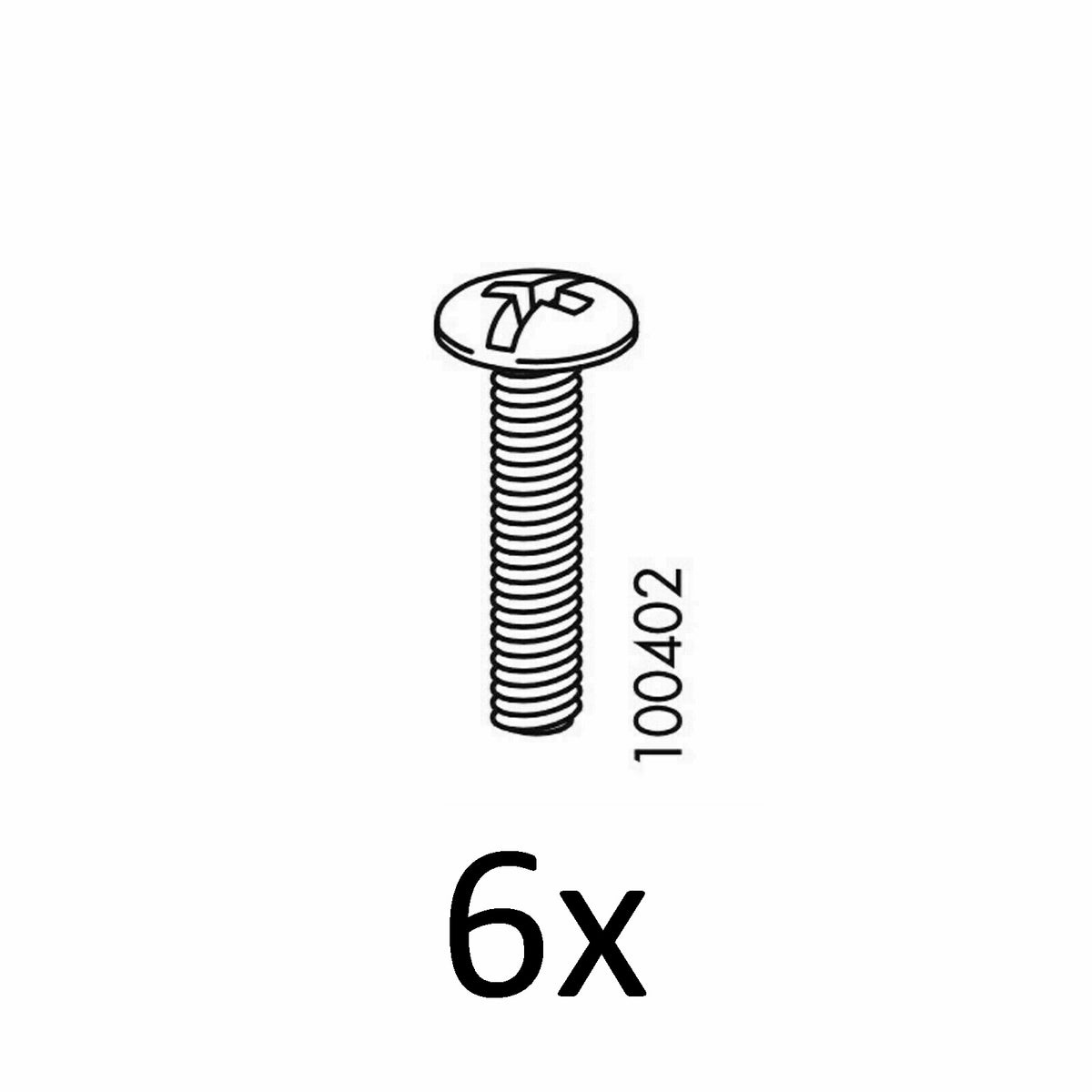 IKEA Screws Part # 100402 (6 Pack) Furniture Hardware Fittings Parts ...